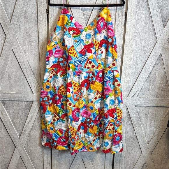 Retrolicious | Dresses | Retrolicious Colorful Donut Print Mini Dress ...